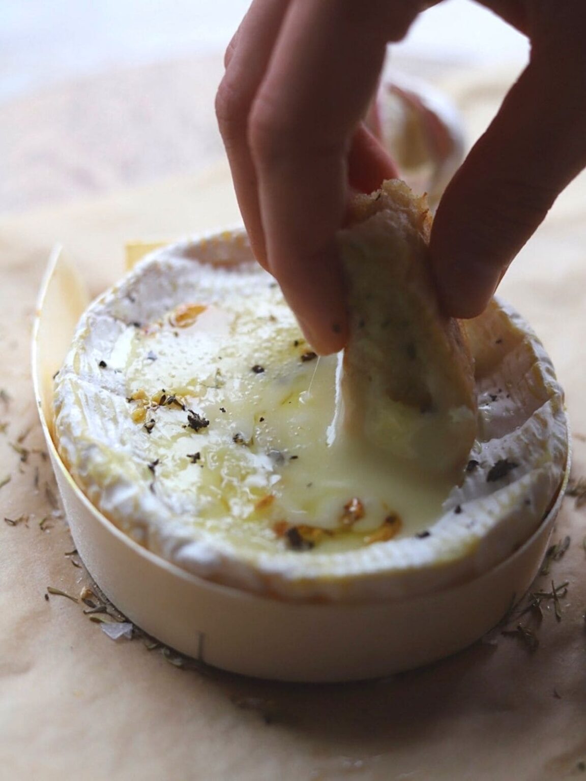 Baked Camembert With Honey & Thyme - End of the Fork